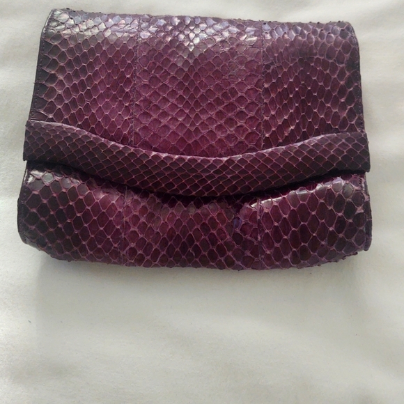 Neiman Marcus | Bags | Vintage Genuine Purple Snake Skin Small Clutch ...